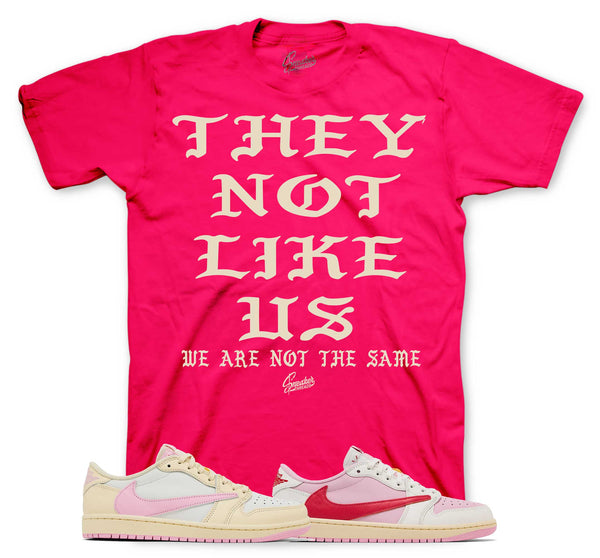 T-Shirt To Match Retro 1 travis scott Tropical Pink Sneakers | Not us Shirt
