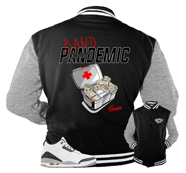 Jordan Retro 3 Cement Grey Sneaker jackets | bandemic jacket
