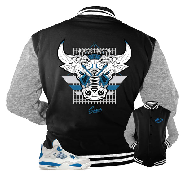 Jordan Retro 4 Industrial Blue Varisty Jackets | war bully Jacket