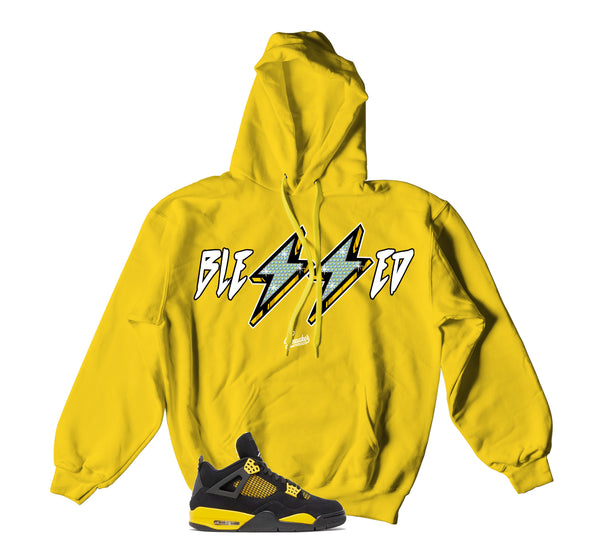 Jordan Retro 4 thunder Tees & sneaker sweatshirts | blessed Hoodie