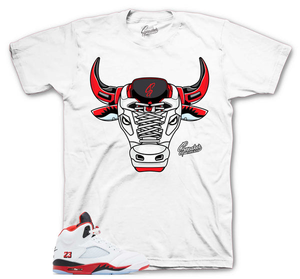 Shirt To Match Jordan 5 Fire Red Sneakers | war bully Sneaker Tees