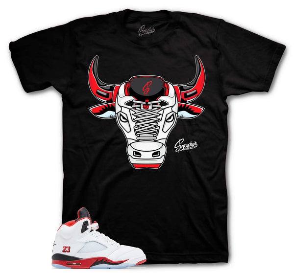 Shirt To Match Jordan 5 Fire Red Sneakers | war bully Sneaker Tees