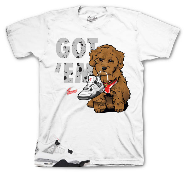 Retro 4 White cement Sneaker T-shirts & Tees