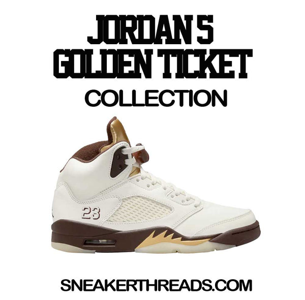 Jordan 5 Golden Ticket Sneaker Tee | Time Is Money AJ5 Earth Shirts