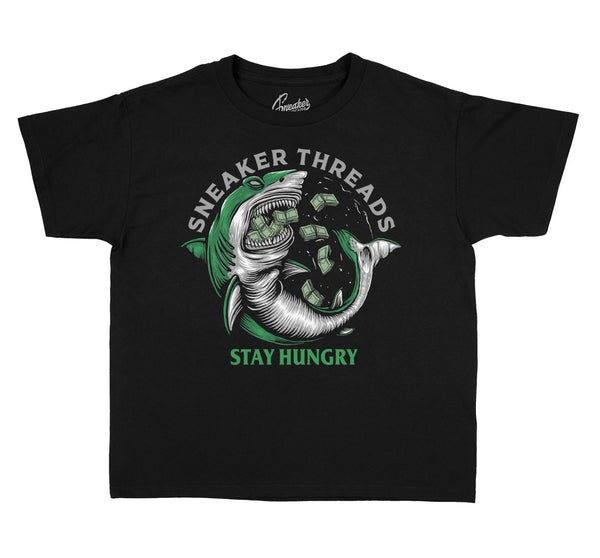 Stay Hungry sneaker tee match Jordan Retro 3 pine green shoes for kids