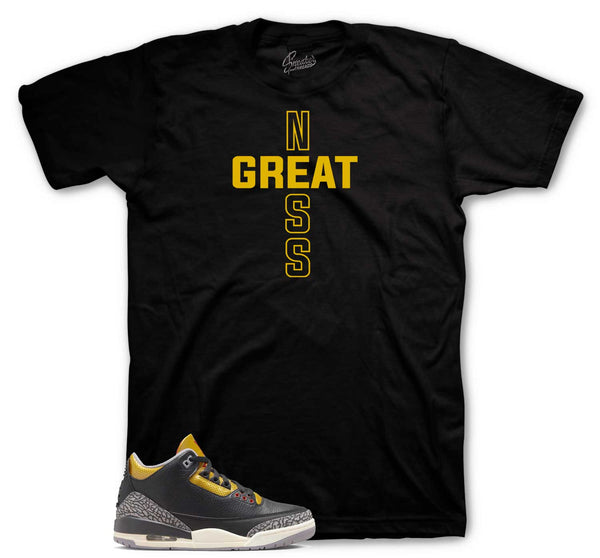 Jordan 3 Black Cement Gold Sneaker Tees & outfits | cross Shirt