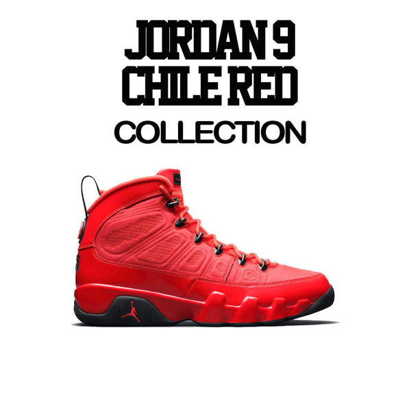 Jordan 9 chile red sneaker tees and AJ9 Outfits | Chile Red Shirt